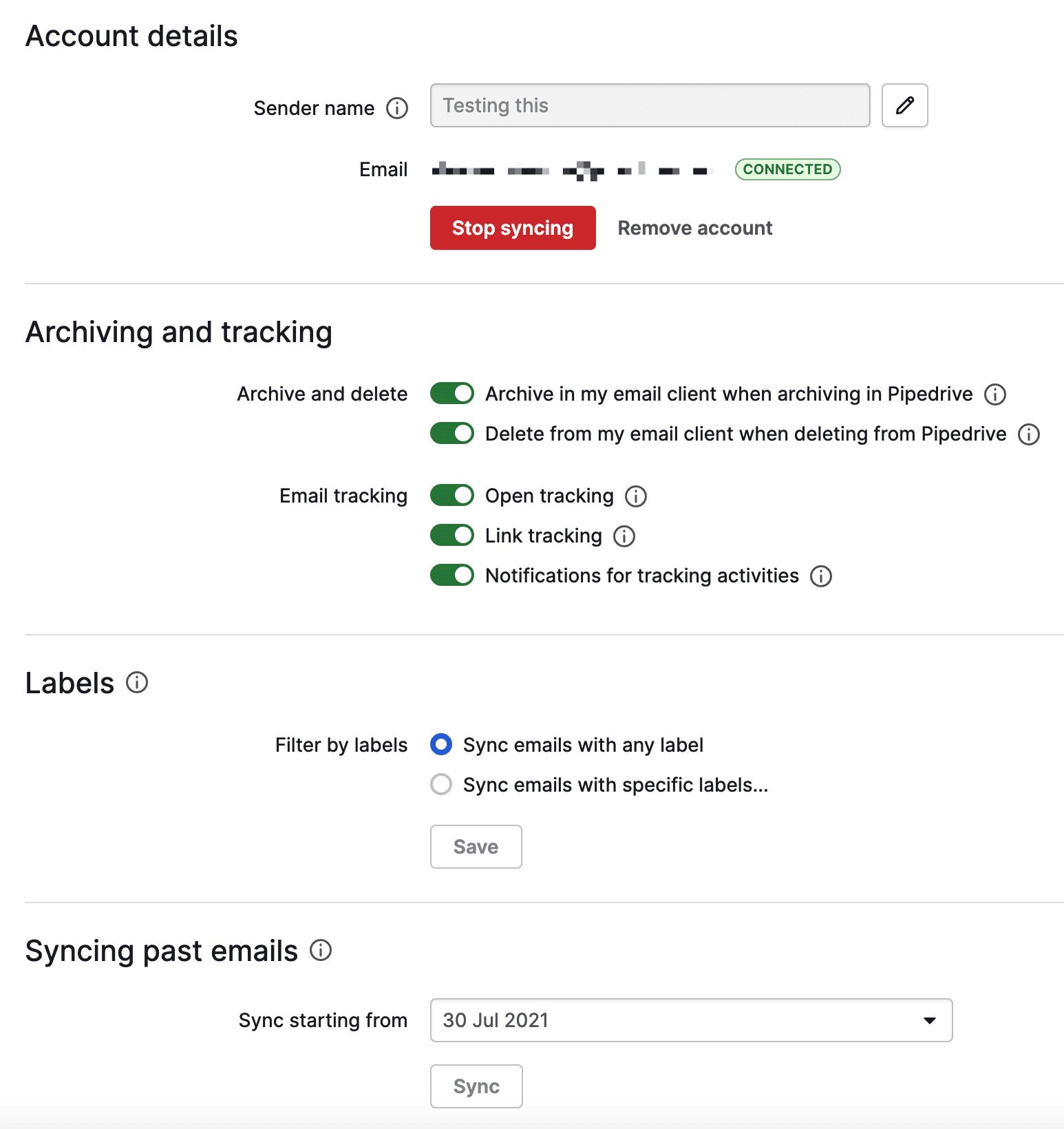 How can I set up the email sync? - Knowledge Base | Pipedrive